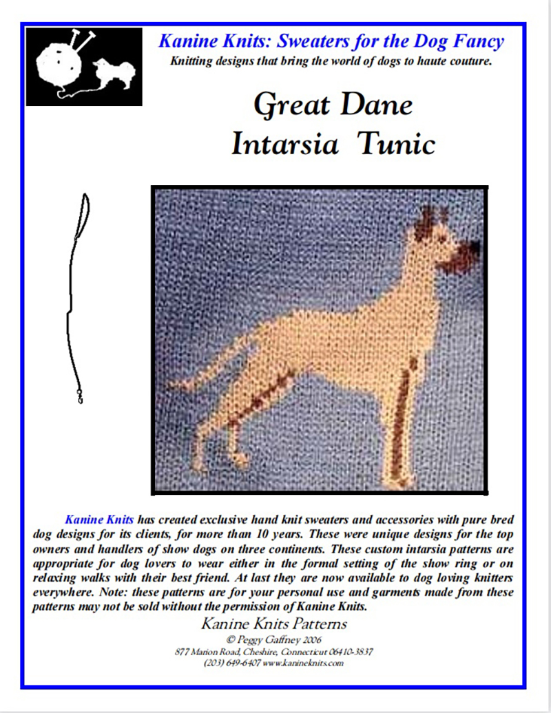 Great Dane Knitting Pattern | Kanine Knits